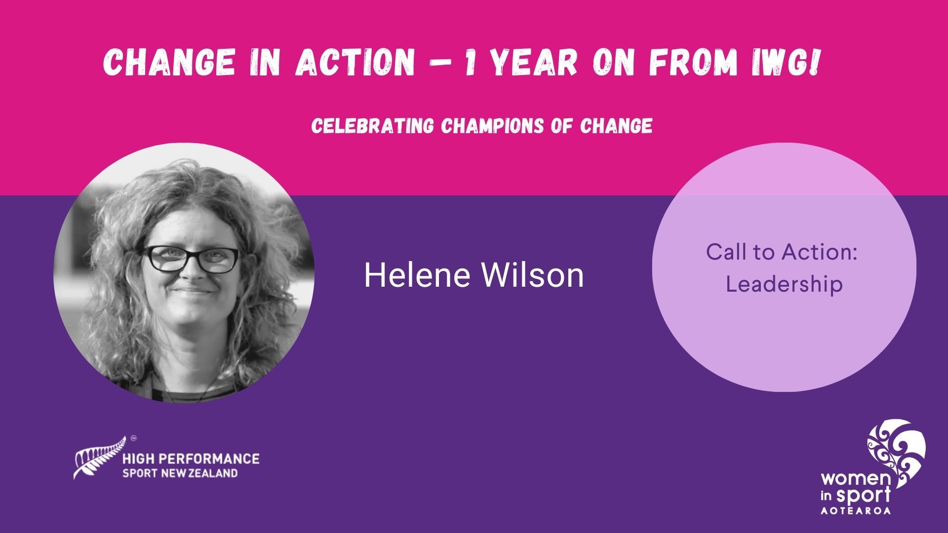 Celebrating Champions of Change: Helene Wilson • Women in Sport ...